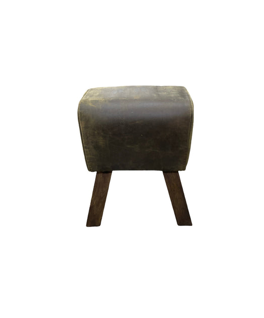 Brown Leather Gym Stool - Small – Blue Goose Imports