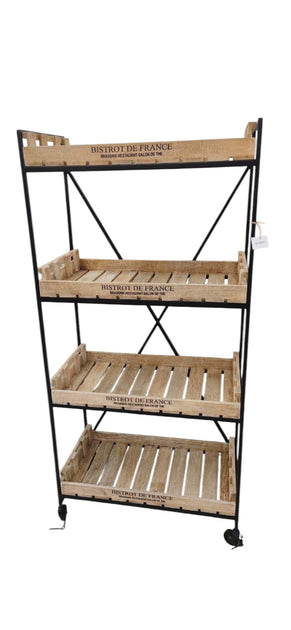 Mango Wood And Iron Storage Shelf – Blue Goose Imports